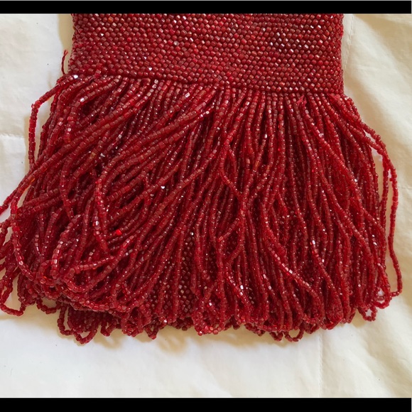Bags | Vintage Red Bead Mini Bag | Poshmark